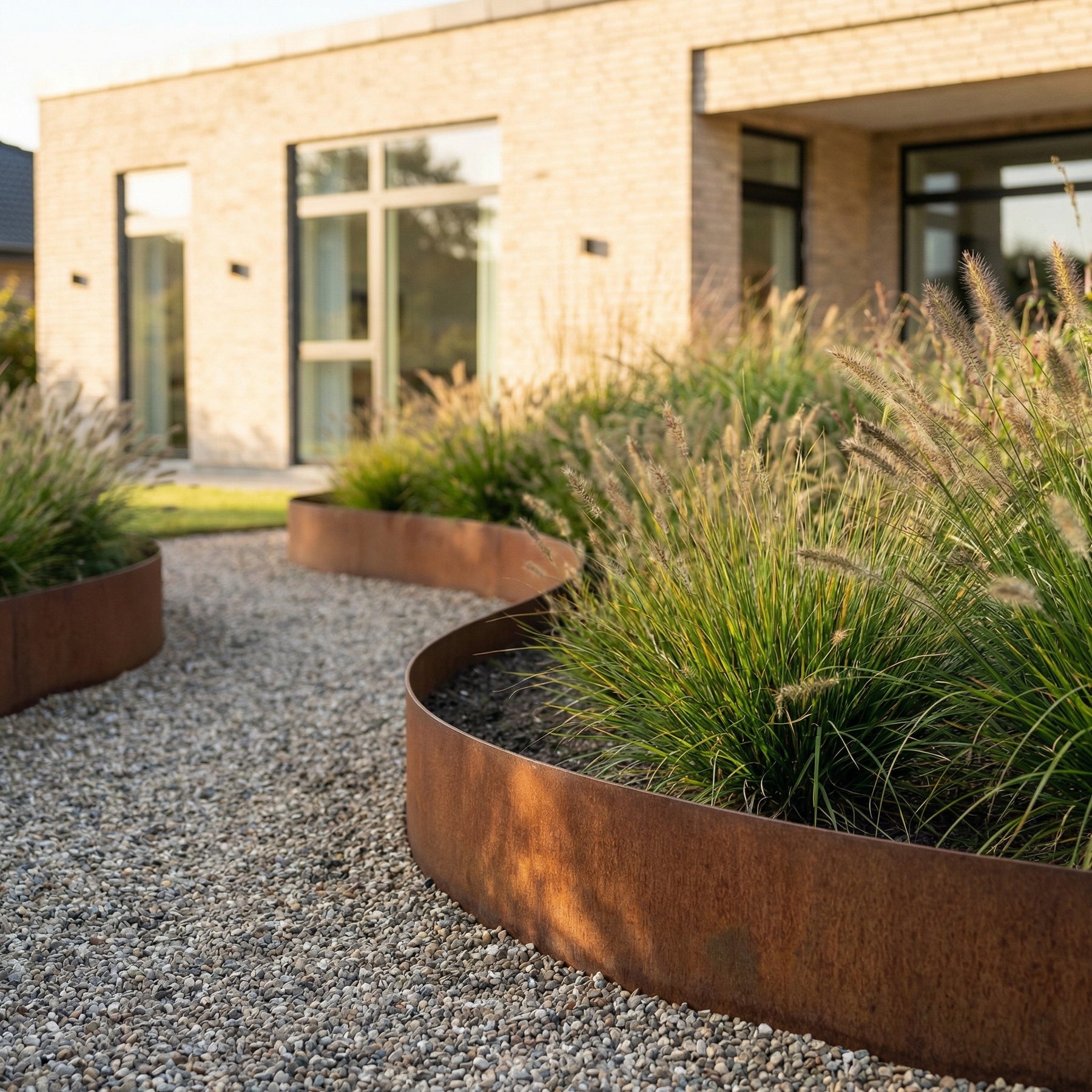 Borderrand van 2 mm cortenstaal – Staaltuin